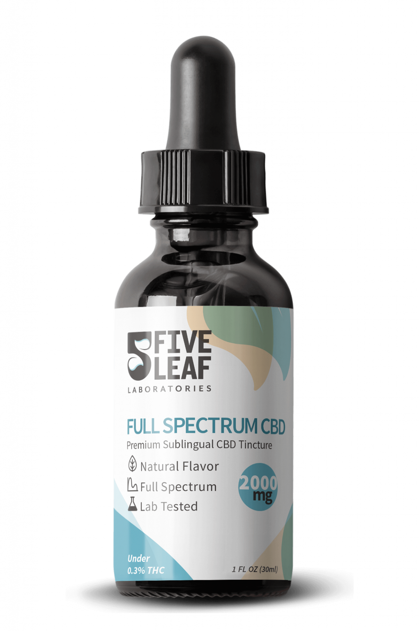 2000mg CBD Oil Tincture – Natural Flavor – Five Leaf Labs